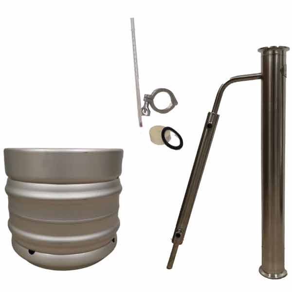 8 Gallon Keg with Pot Distiller Column - Brewhaus America